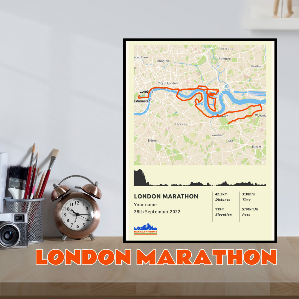 Understanding the London Marathon Route – Race Day Prints